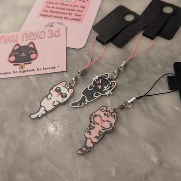 Phone Charm Satoru Gojo Cat, Suguru Geto Cat, 3d Printing, PLA, Jujutsu ...