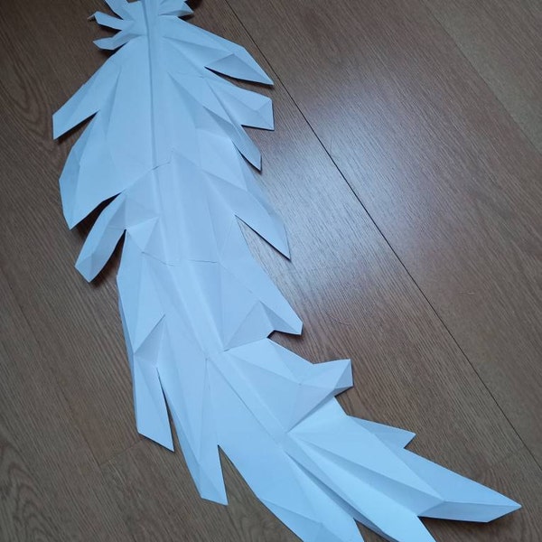 Papercraft DIY Feather , Papercraft 3d Feather, Dxf Feather Drawing, 3D ...