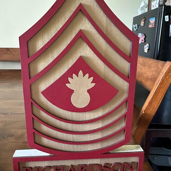 USMC Marine Corp Enlisted Rank Standing Name Plate - Military Promotion ...