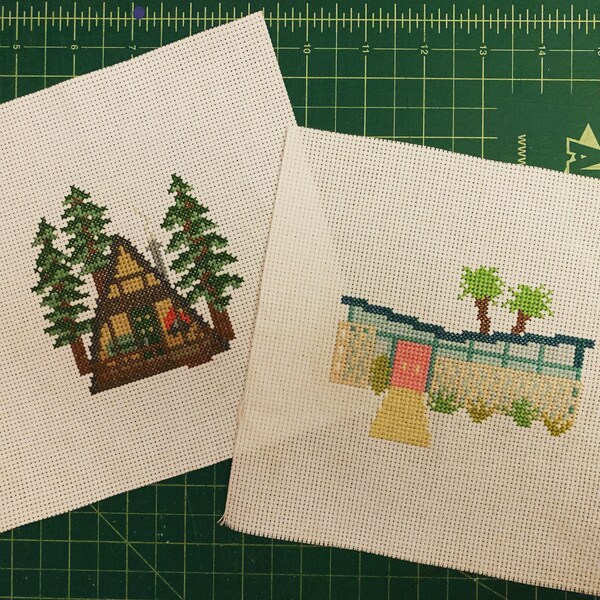 A-frame DIY Cross Stitch Kit - Etsy