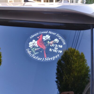 In Memory of Personalized Vinyl Decal Cardinal Theme Always Loved Never ...