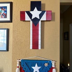 American Flag Styled Cross (horizontal Union) - Etsy