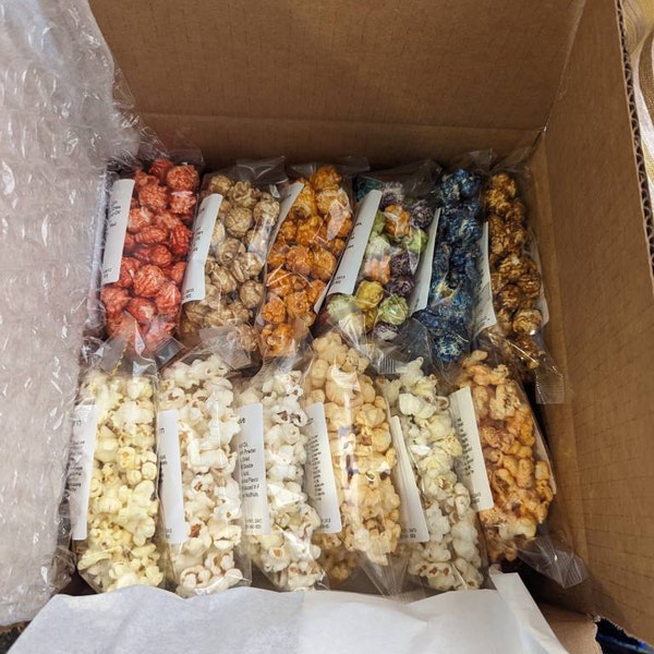 Gourmet Popcorn Sampler Box, 12 Flavor Variety Pack - Etsy