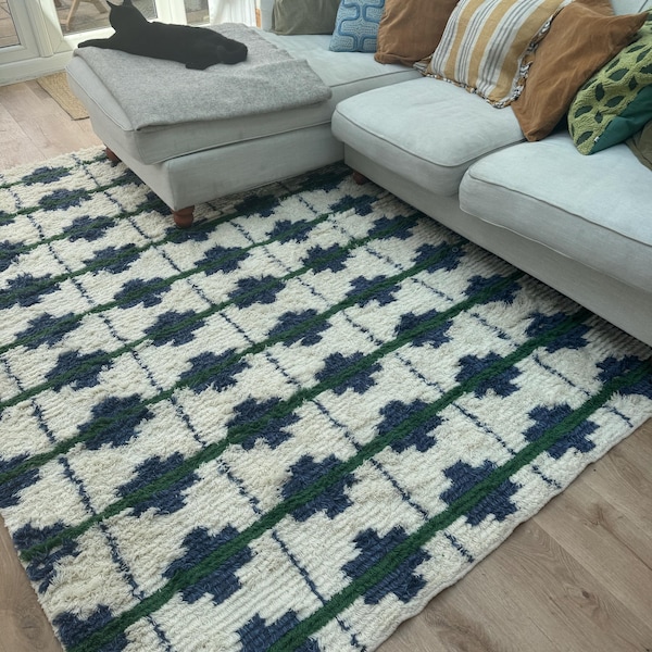 Diamond Jute Rug, Natural Jute Area Rug, Jute Runner Rug, Green and ...