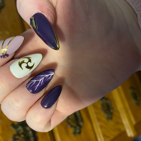 Raiden Inspired Nails - Etsy