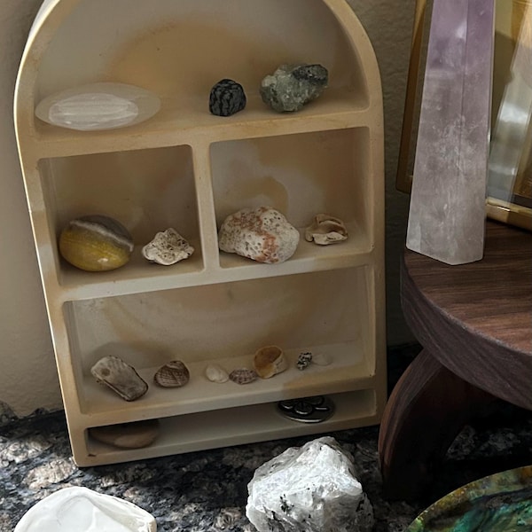 Arch Display Shelf for Crystals, Curio Shrine Altar, Wall Decoration in ...