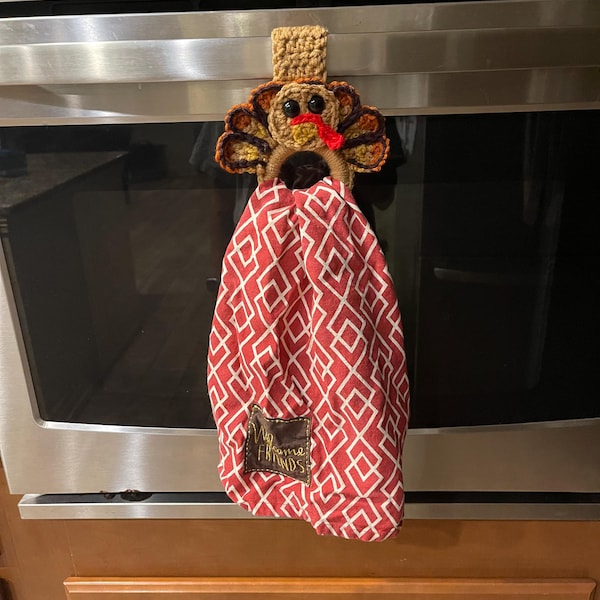CROCHET PATTERN to Make a Turkey Towel Holder Ring With Fold Over Strap ...
