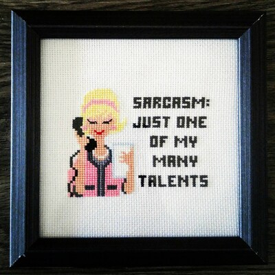 Sassy Lady Sarcasm Retro Cross Stitch PDF Chart - Etsy
