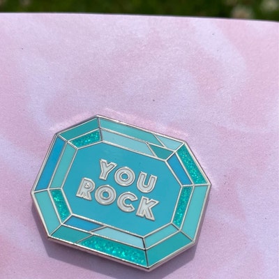 You Rock Pin Enamel Pin Flair Positive Pin Lapel Pin Pins Slogan Pins ...