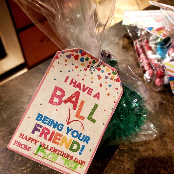 Bouncy Ball Valentine, I Have a Ball Being Your Friend Valentine Tags ...