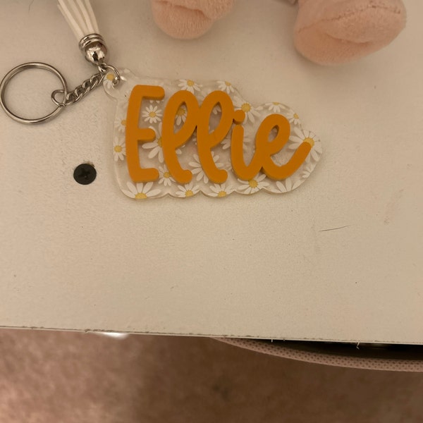 Personalized Keychain, Custom Nametag, Boho Baby, Bridesmaid, Kids Name ...