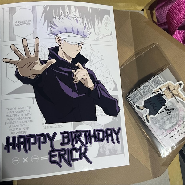 Gojo & Geto Happy Birthday Card - Personalised Card - Jujutsu Kaisen ...