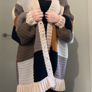 Patchwork Cardigan Cute Crochet Pattern PDF Digital, One Size Fits All ...