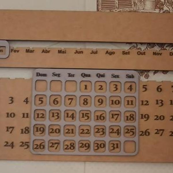 Decorative Perpetual Calendar Laser Cut Dxf Glowforge Svg Xtool File ...