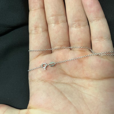Solid Silver Cable Chain With Spring Lock 18 Inch Length .925 Pendant ...