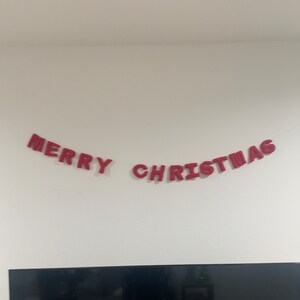 Merry and Bright Garland/ Christmas Garland/ Felt Ball Garland/ Holiday ...