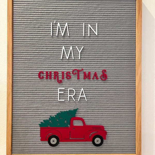 Red Christmas Truck With Christmas Tree for Letterboard - Etsy
