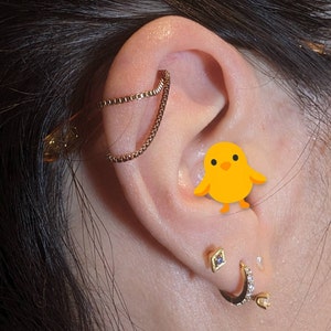 NEW BEATTI Draping Chain Collection Double Chain Theadless End Labret ...