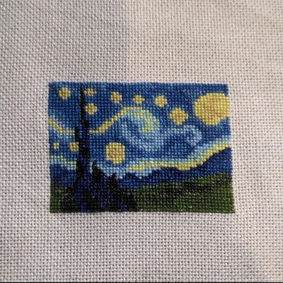 The Starry Night Mini Cross Stitch Pattern PDF, Small Mini Art ...