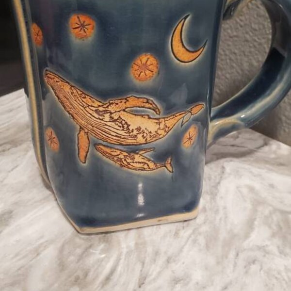 Sun Moon Mug, Night Sky Mug, Unique Handmade Ceramic Mug, Man in the ...