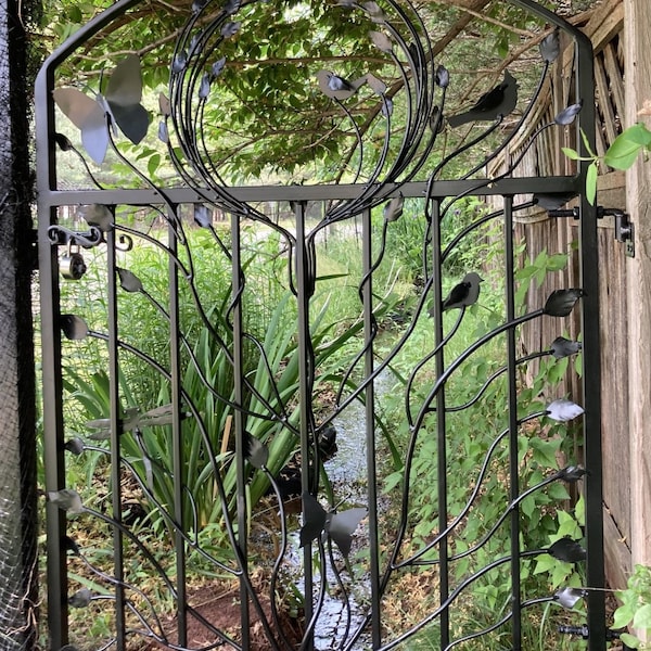 Iron Woodland Garden Gate: Handcrafted Steel, 3x4 Ft - Etsy