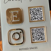Double QR Code Business Instagram Facebook Social Media Sign Salon Sign ...