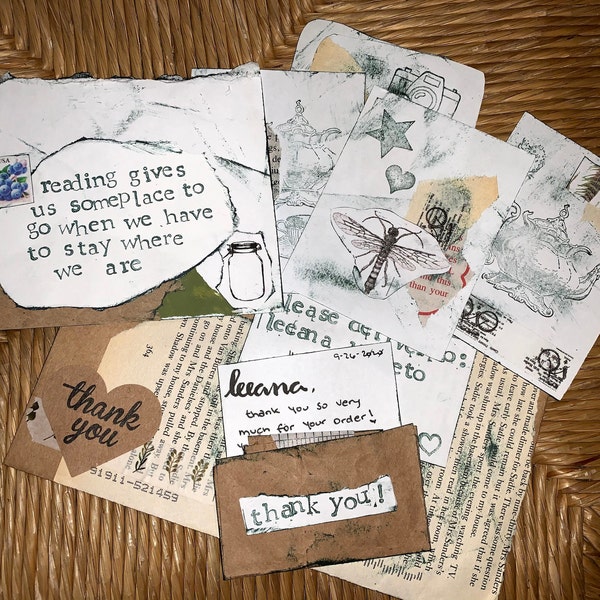 Vintage and Botanical Handmade Postcards | Cottagecore Crafting - Etsy