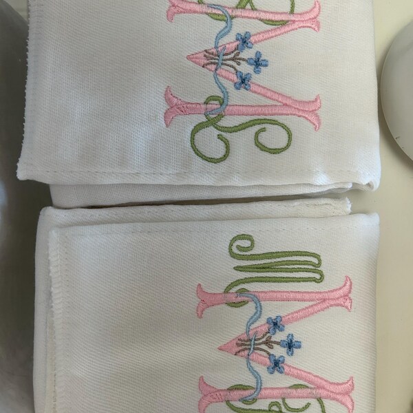 Applique Liberty Monogram Baby Burp Cloth or Bib - Etsy