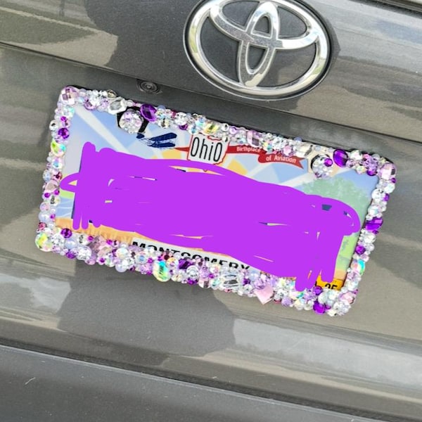 3D Pearl License Plate Frame Hand Made in America Holder Anti Theft ...