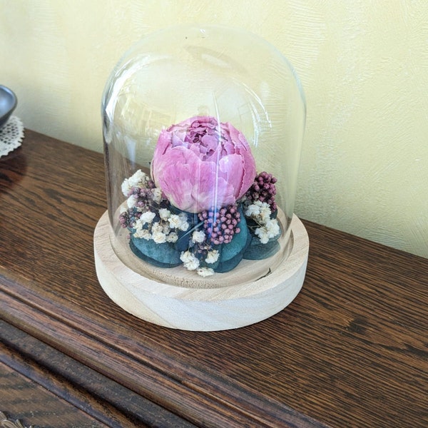 Eternal Peony Under Glass Dome SECRET GARDEN Eco Responsible Gift ...