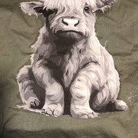 Funny Highland Cow Easter Shirt, Cute Easter Highland Cow With Bunny ...