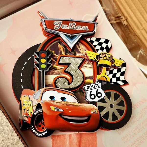 Cars Inspired Cake Topper - Cars Cake Topper - Cars - Cars Theme Cake ...