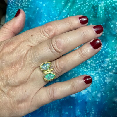 Cat Ring, Silver and Sapphire Kitty Ring,rustic Gemstone Kitty Ring ...