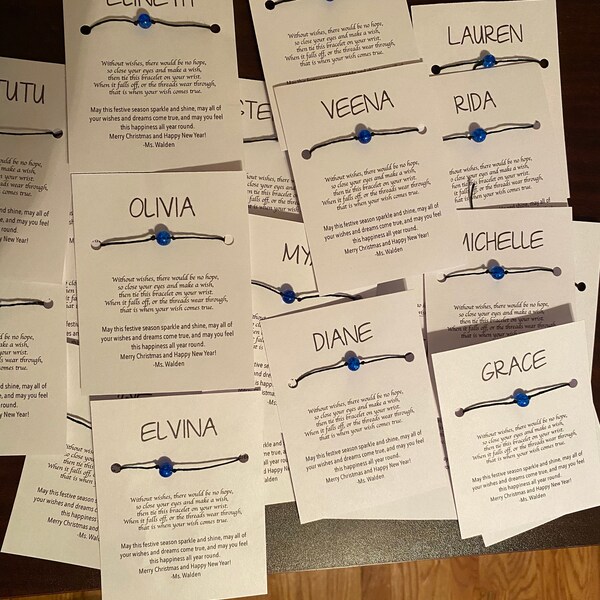 Personalized Back to School Year Class Wish Bracelets - Bulk Discount ...