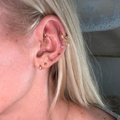 Threadless Push Pin Flat Back Labret 16G/18G/20G Stud Earrings Titanium ...