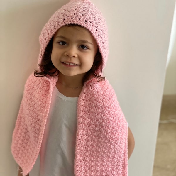 Crochet PATTERN - the Elwood Hooded Scarf (toddler to Adult Sizes ...