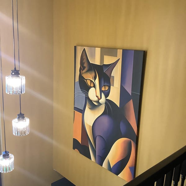 Mondrian Cat Canvas in Different Sizes | Piet Mondrian Wall Art - Etsy