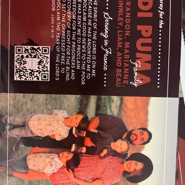 Photo Missionary Prayer Cards Missions Announcement Card - 4 X 4 Inch ...