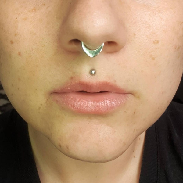 Mini Septum Shield ~ Small Blade Septum Hoop ~ Small Fin Body Jewelry ...