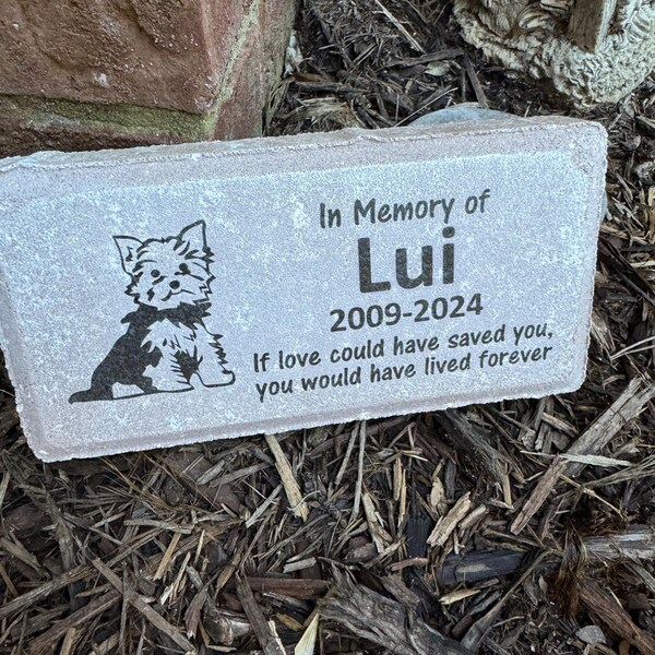 Yorkie Memorial Stone, Personalized Pet Memorial, Dog Memorial Stone ...