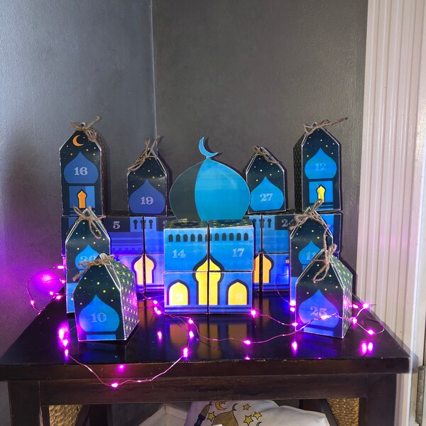 Ramadan Countdown Calendar mosque to Print, Cut Out & Fill, 30 Boxes ...