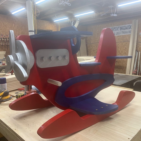 Red Baron Rocking Biplane Wood Toy Plans & Patterns (PDF Download + SVG ...