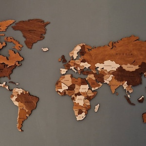 World Map With Landmarks Traveller Map Gift Map Hallowen Gift Push Pin ...