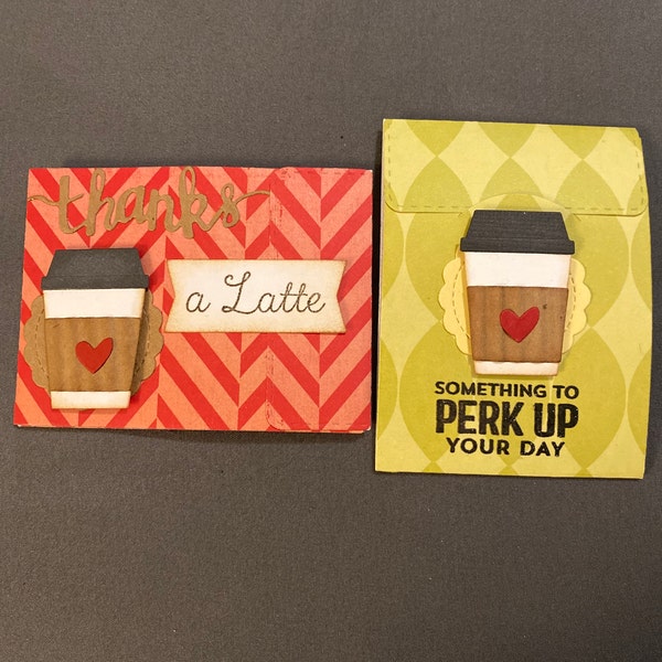Thanks a Latte Gift Card Holder - Coffee Cup Gift Card Envelope ...