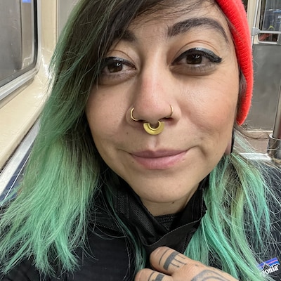 Wide Yellow Septum Ring Satin Finish Nose Ring Yellow Gold Dipped ...