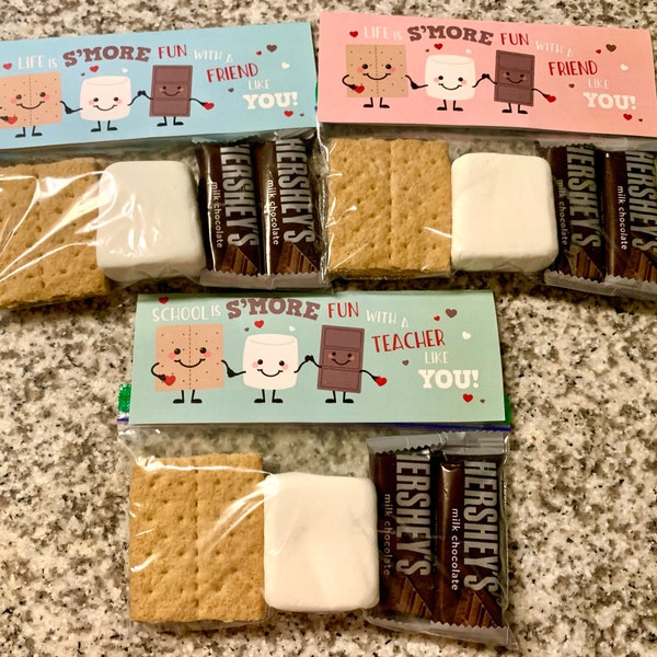 PRINTABLE Smores Valentines Day Kid Gifts for School Valentines ...