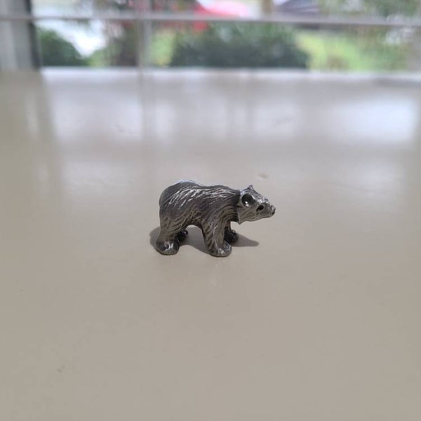 Bear Figurine Made of Fine Pewter Small Miniature Mini Pocket Charm ...