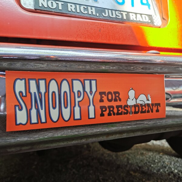 Vintage Snoopy for President Political Retro Travel Decal Bumper ...