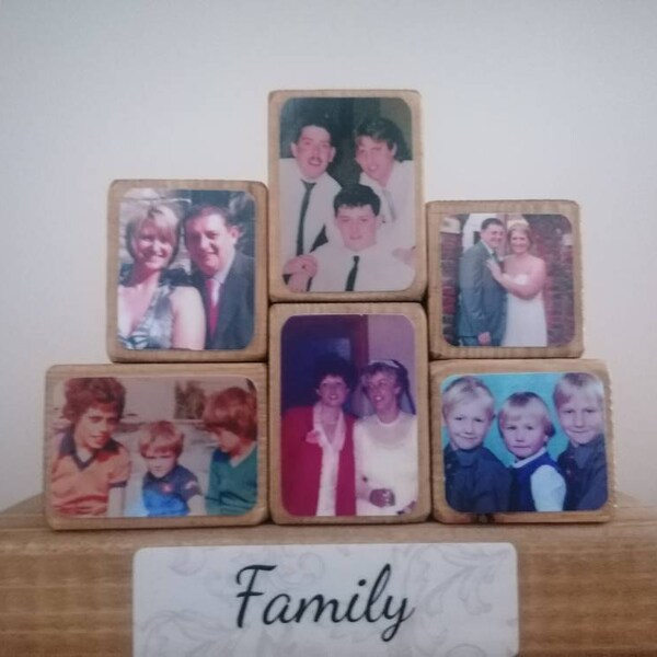 Stacking Photo Blocks Set - Photo Gift, Wooden Photo Block - Etsy UK