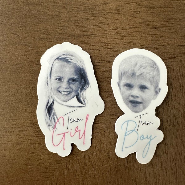 Gender Reveal - Custom Team Boy/team Girl Stickers | Custom Team Boy ...
